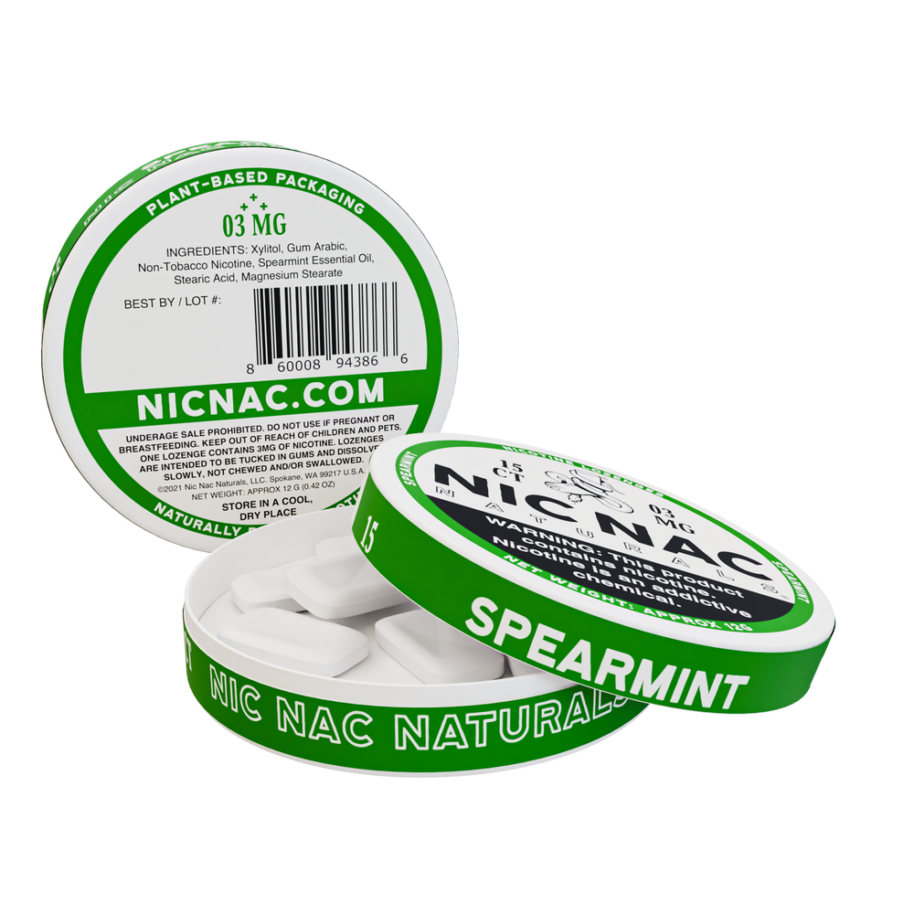 Nic Nac | Spearmint Non-Tobacco Nicotine Mints – Nic Nac Naturals