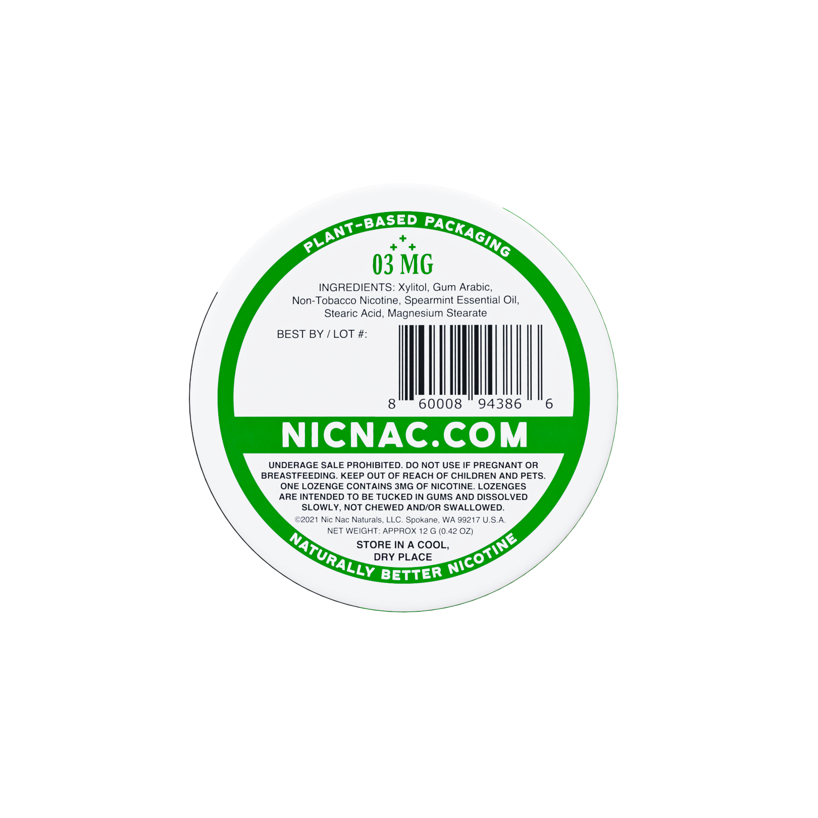 Nic Nac | Spearmint Non-Tobacco Nicotine Lozenges – Nic Nac Naturals