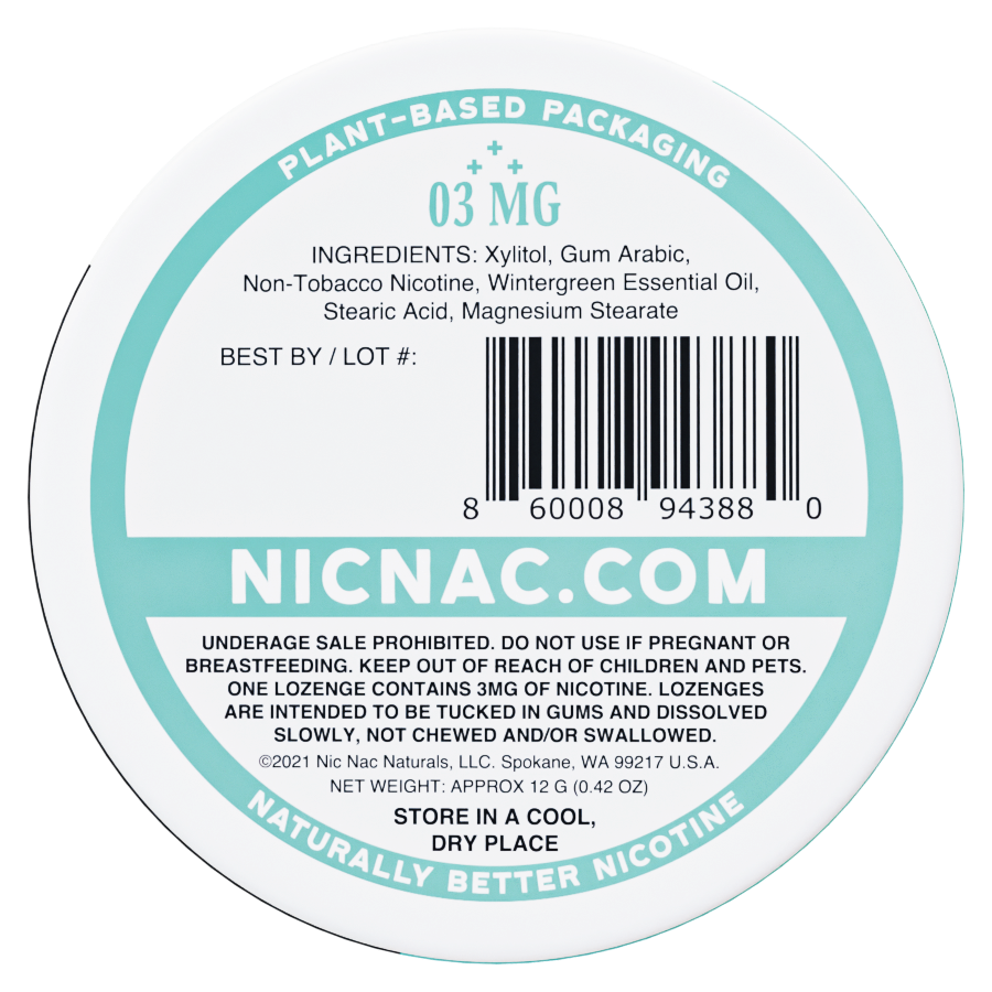 Nic Nac | Wintergreen Non-Tobacco Nicotine Lozenges – Nic Nac Naturals